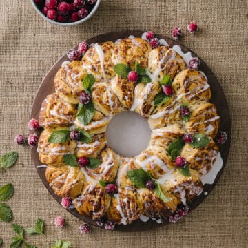 Cinnamon Roll Wreath - The BakerMama