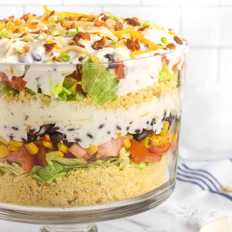 Layered Cornbread Salad - The BakerMama