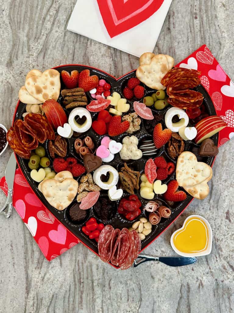 Cheese and Charcuterie Heart Box - The BakerMama