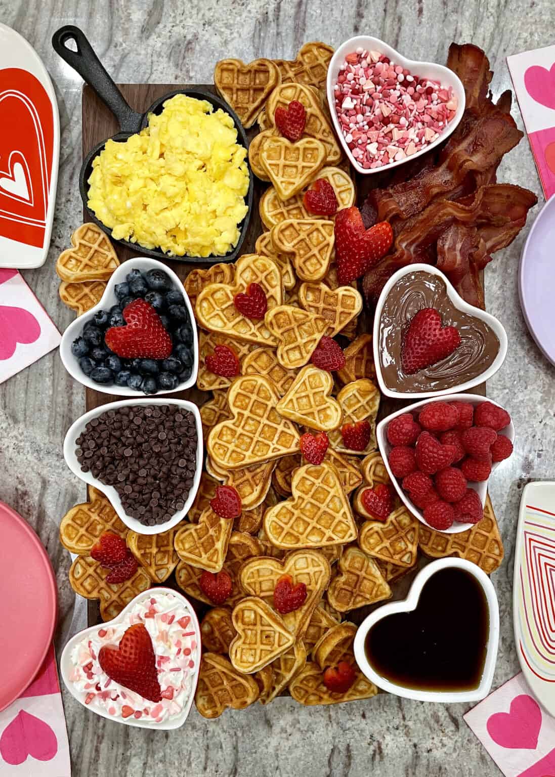 Valentine's Day Waffle Board - The BakerMama