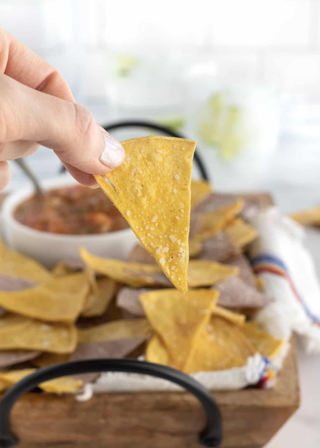 Baked Corn Tortilla Chips - The BakerMama