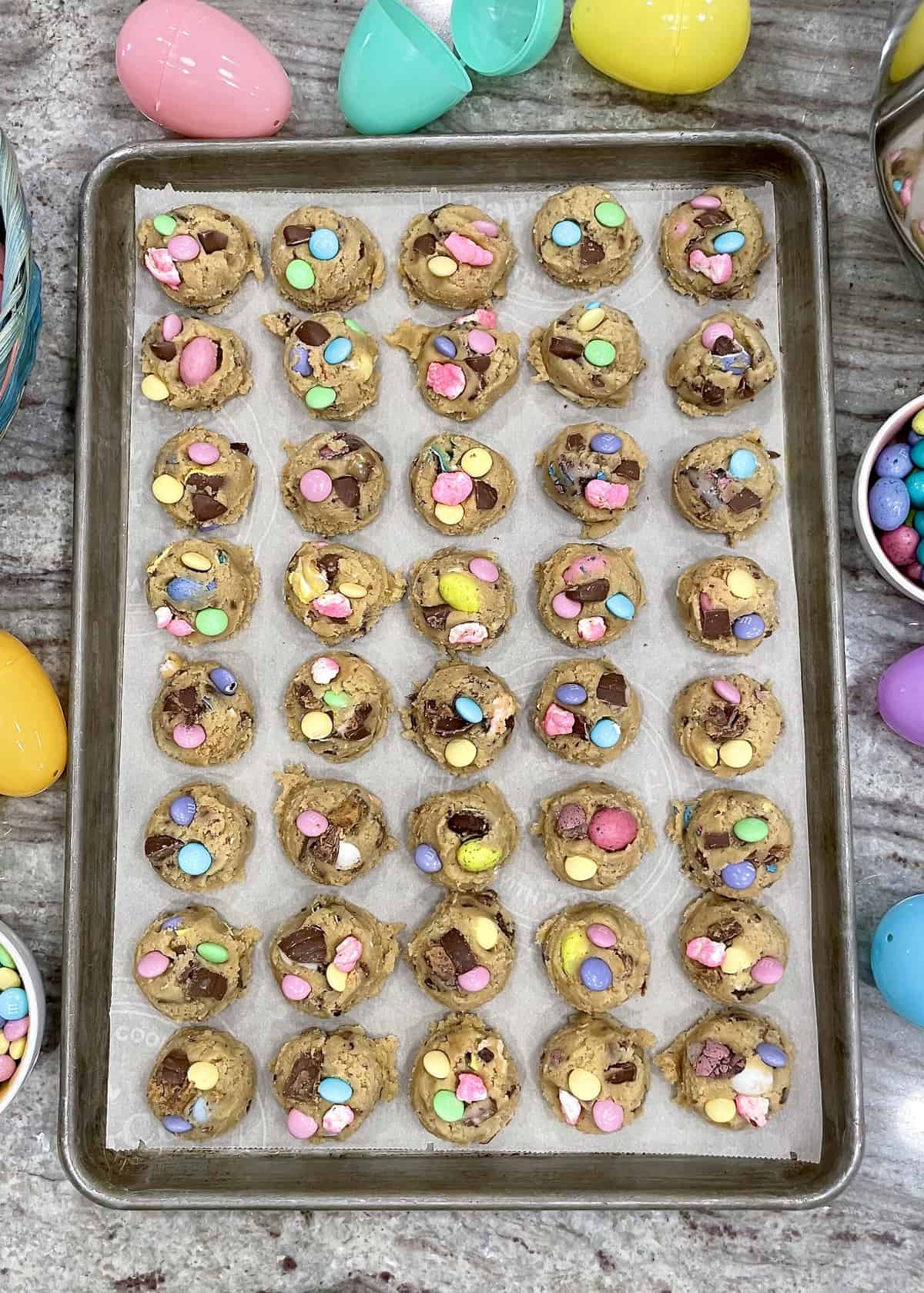 Leftover Easter Candy Cookie Dough - The BakerMama