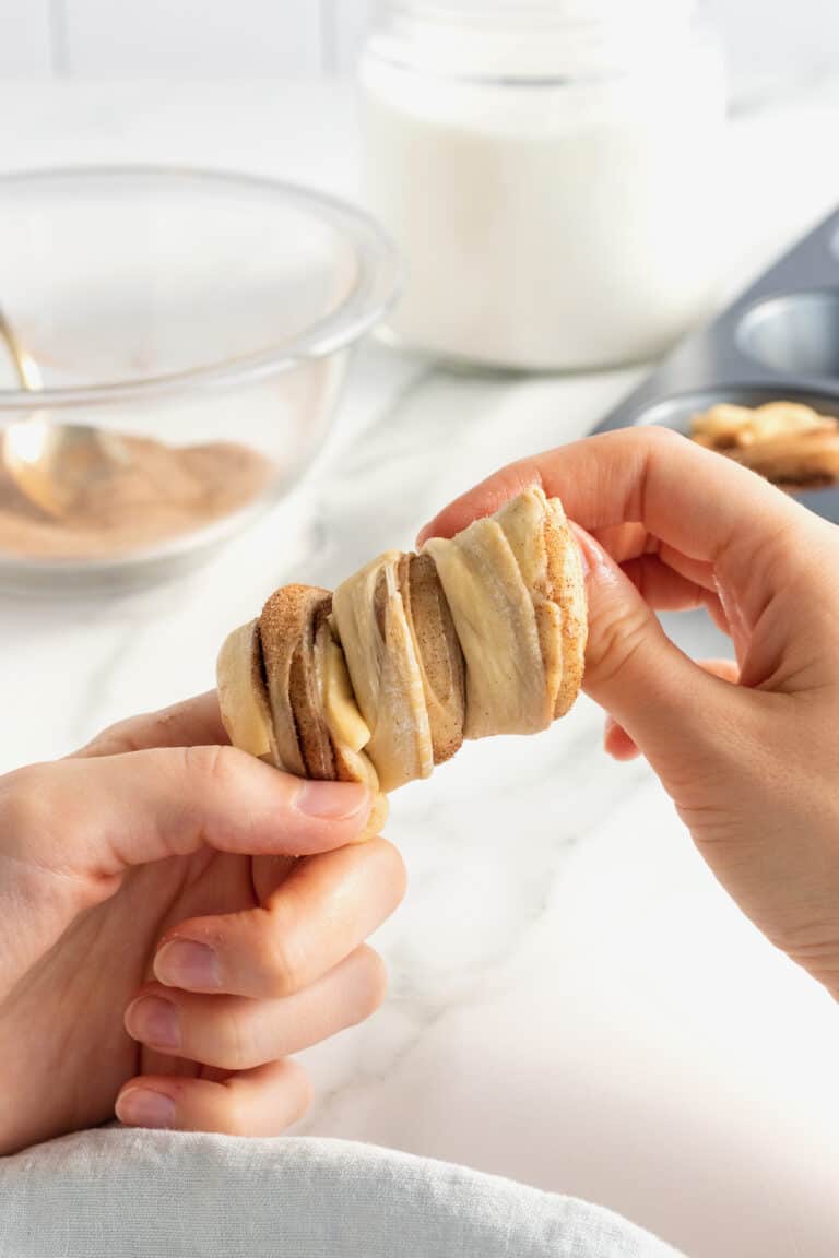 Easy Cinnamon Sugar Cruffins - The BakerMama