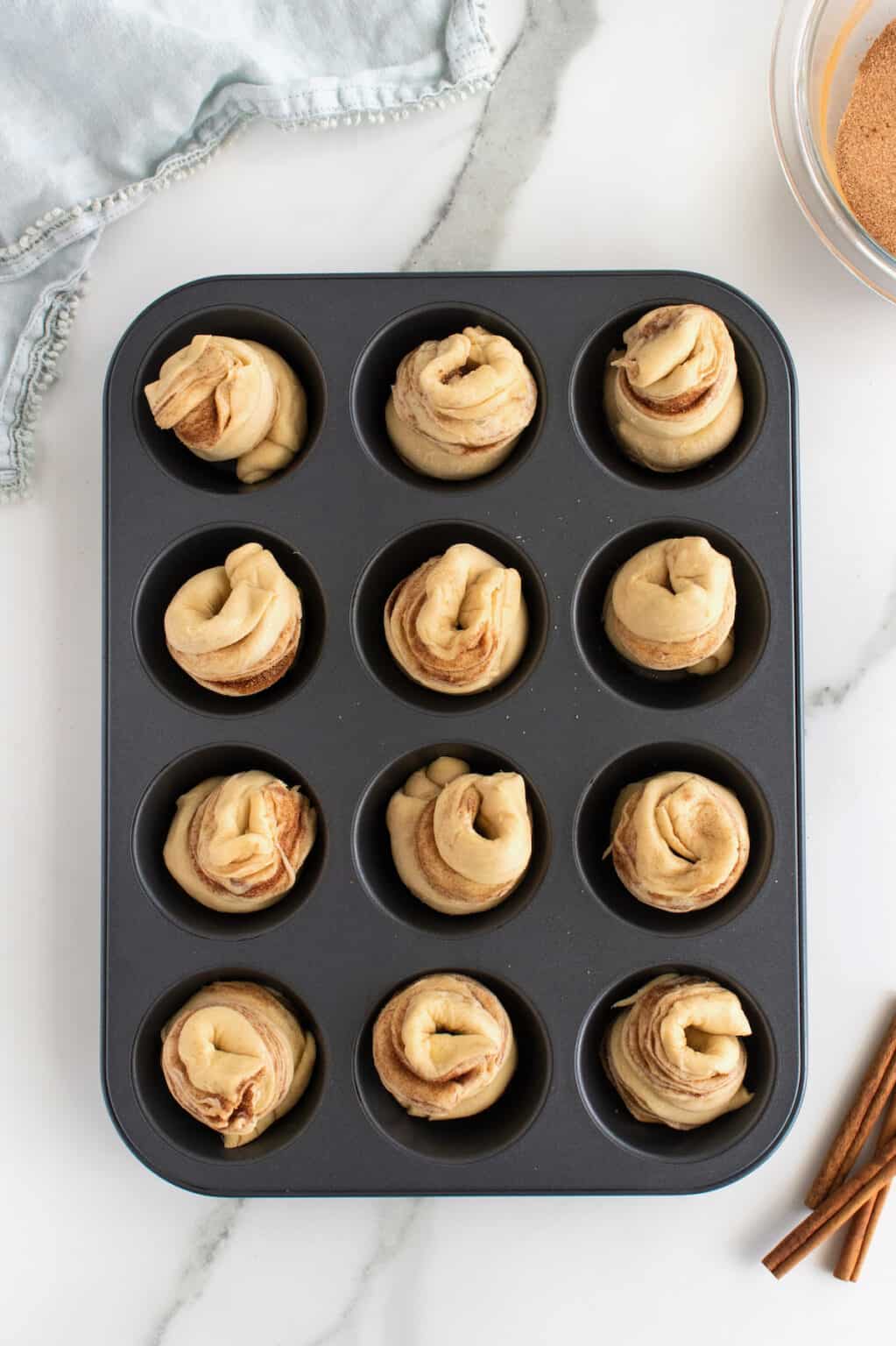 Easy Cinnamon Sugar Cruffins - The BakerMama