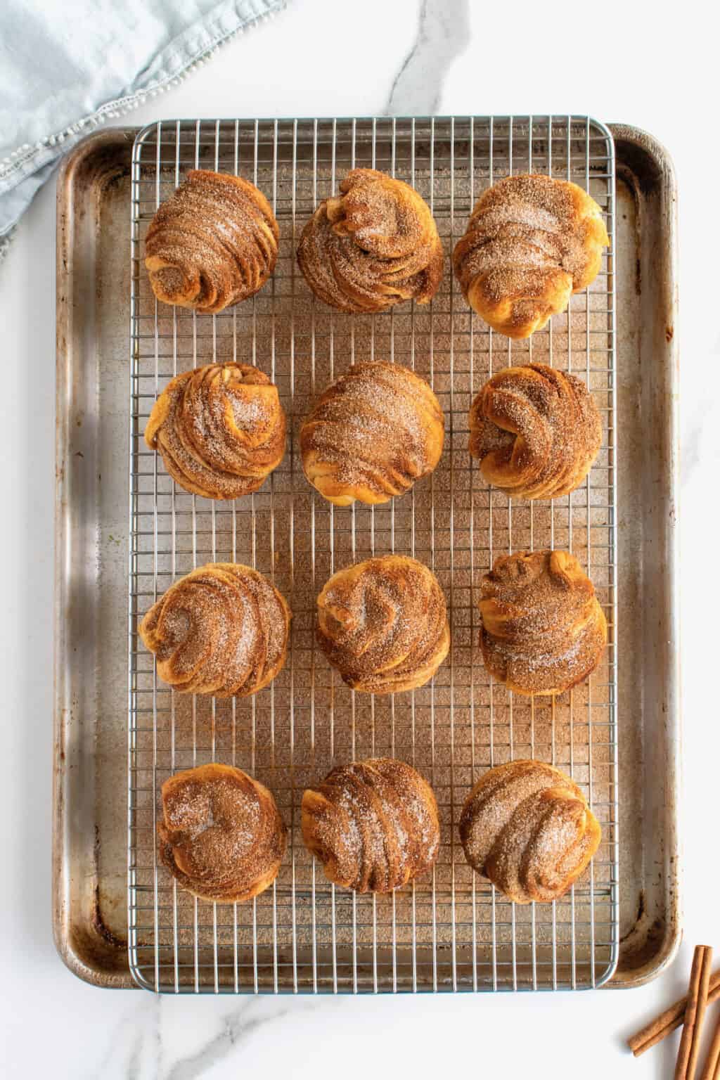Easy Cinnamon Sugar Cruffins - The BakerMama