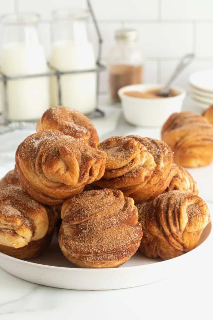 Easy Cinnamon Sugar Cruffins - The BakerMama