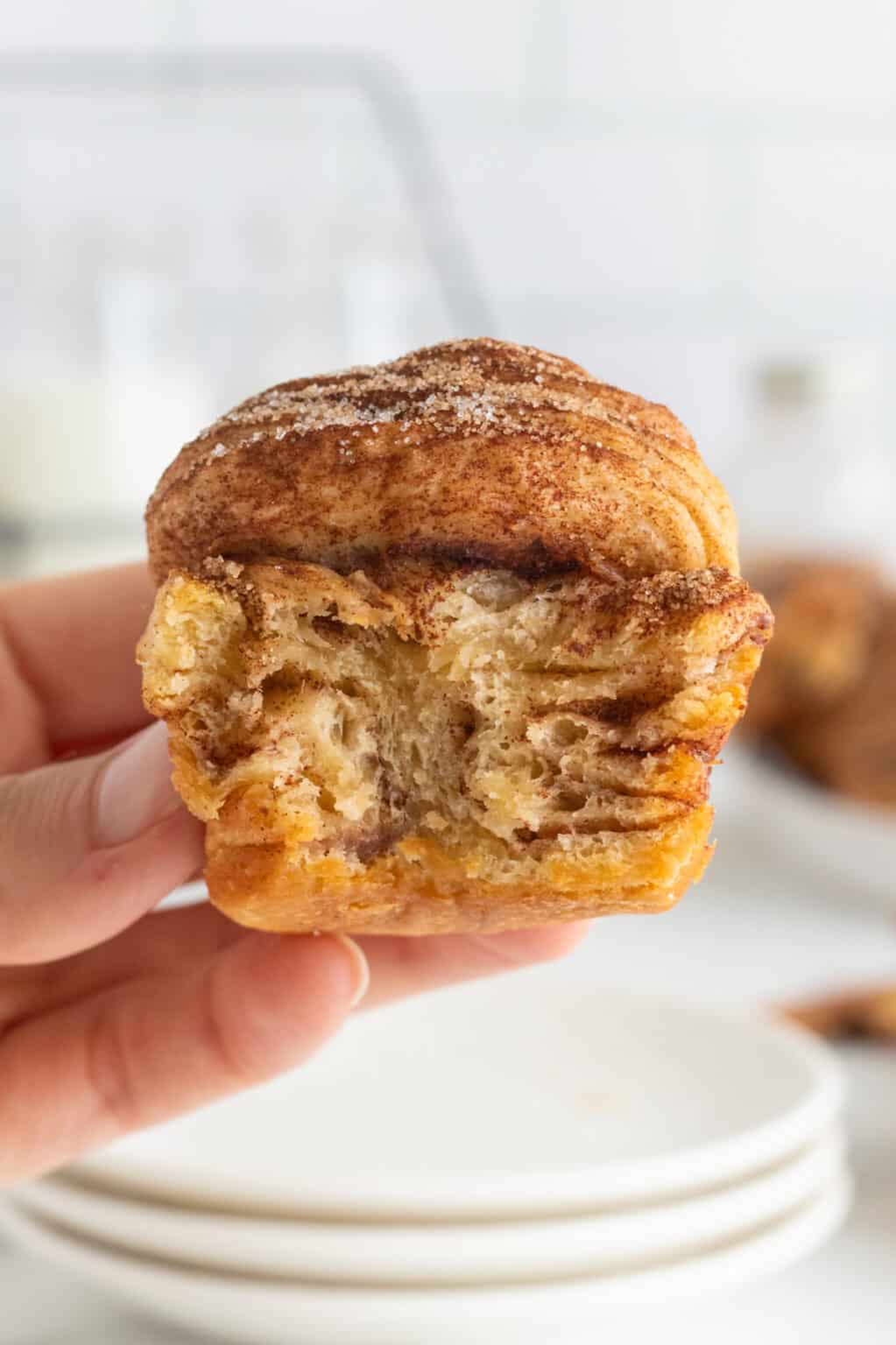 Easy Cinnamon Sugar Cruffins - The BakerMama