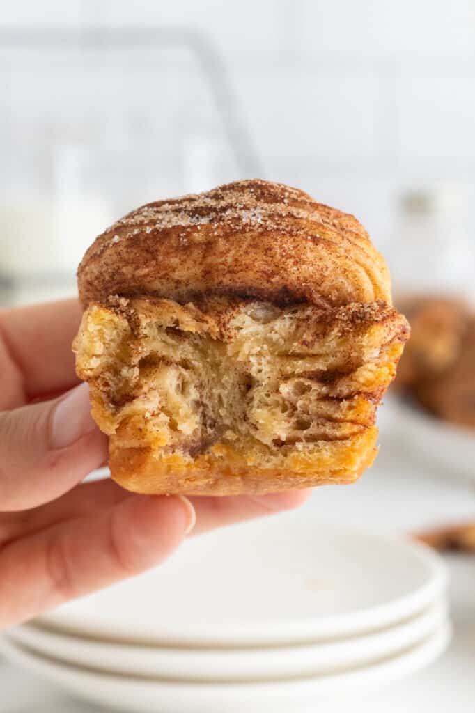 Easy Cinnamon Sugar Cruffins - The BakerMama