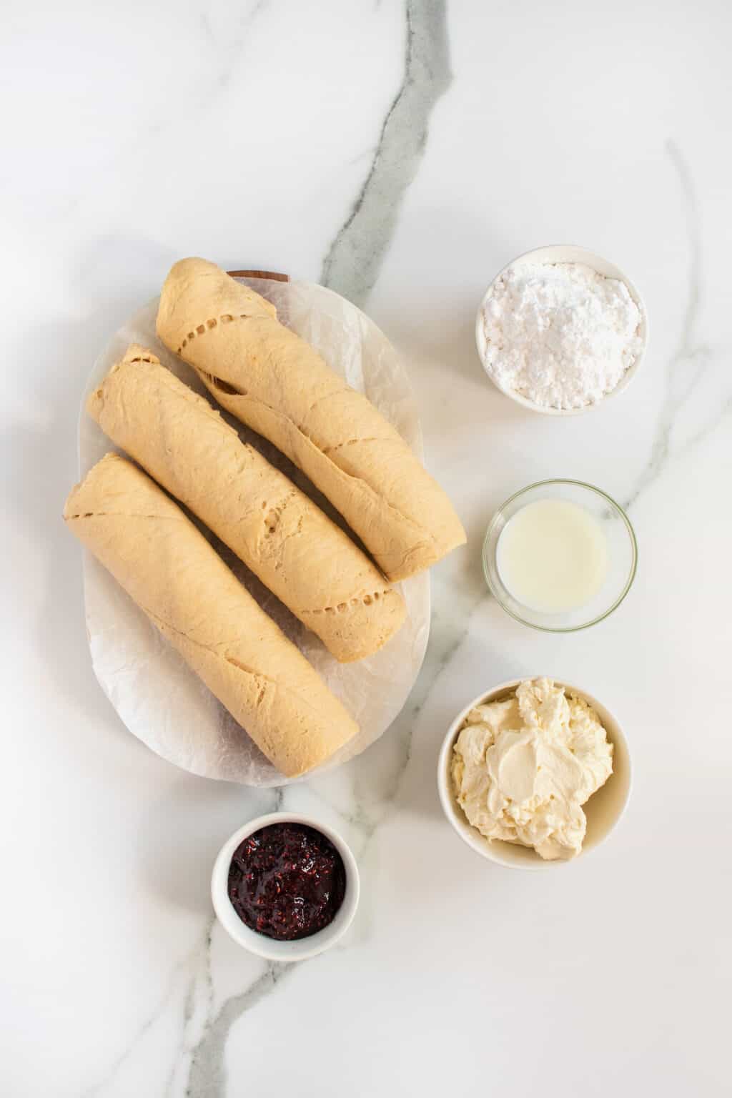 Raspberry Cream Cheese Cruffins - The BakerMama