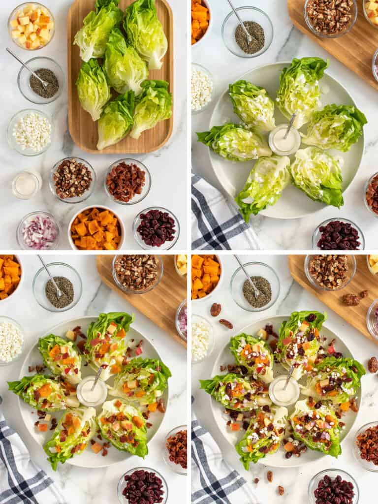 Mini Fall Wedge Salads with Goat Cheese Dressing - The BakerMama