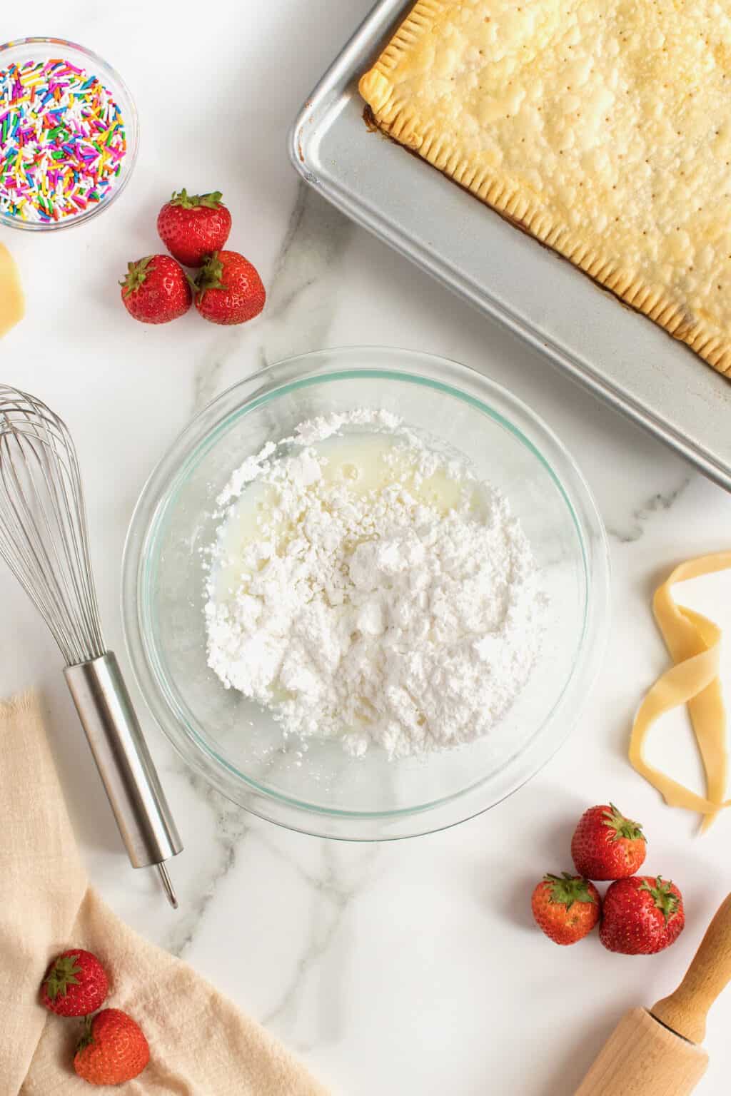 Homemade Strawberry Sheet Pan Pop Tart - The BakerMama