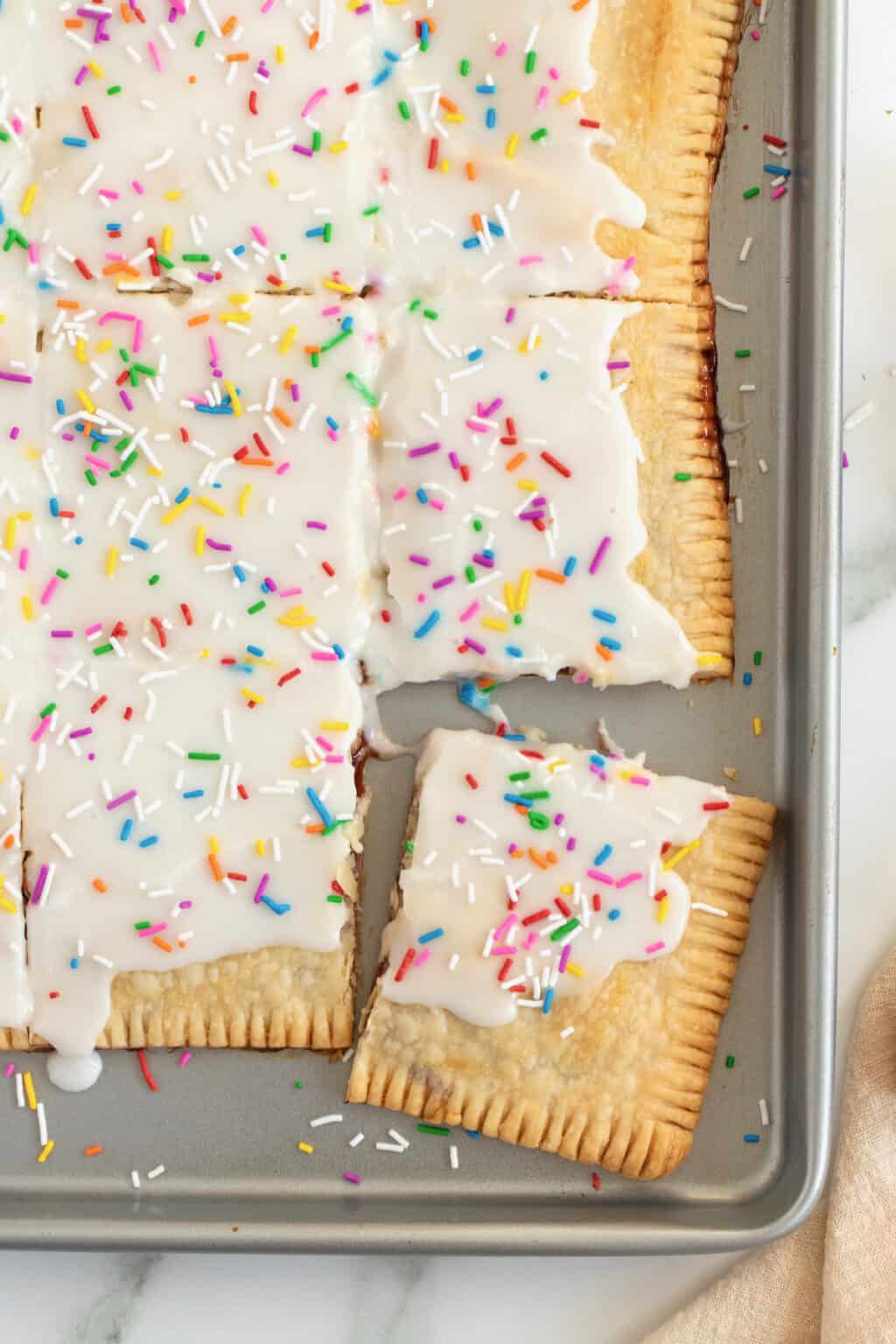 Homemade Strawberry Sheet Pan Pop Tart - The BakerMama
