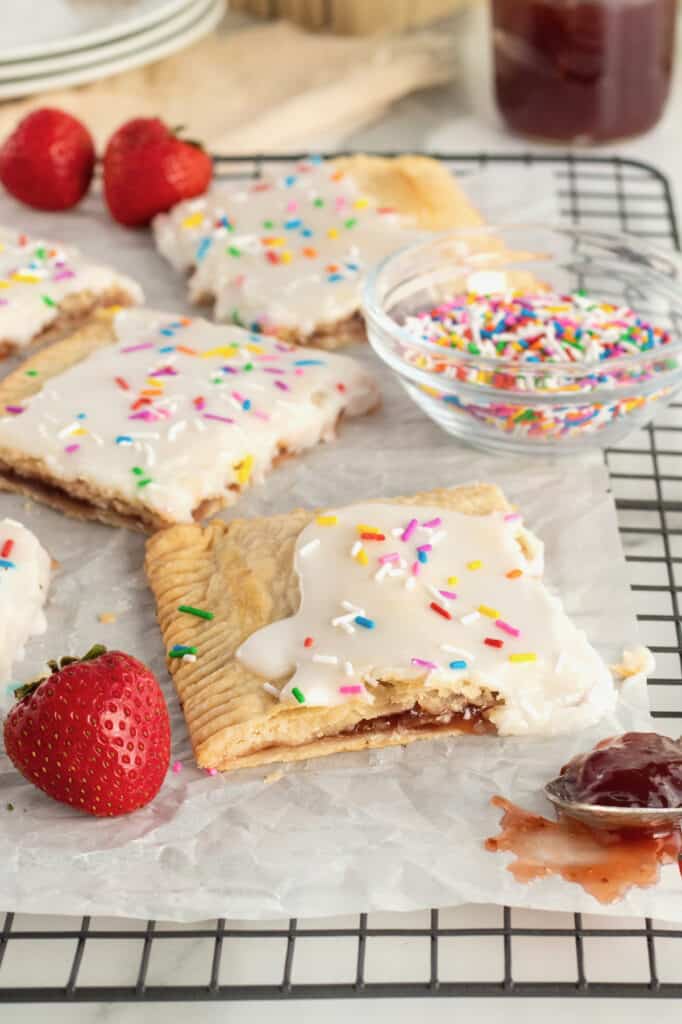 Homemade Strawberry Sheet Pan Pop Tart - The BakerMama