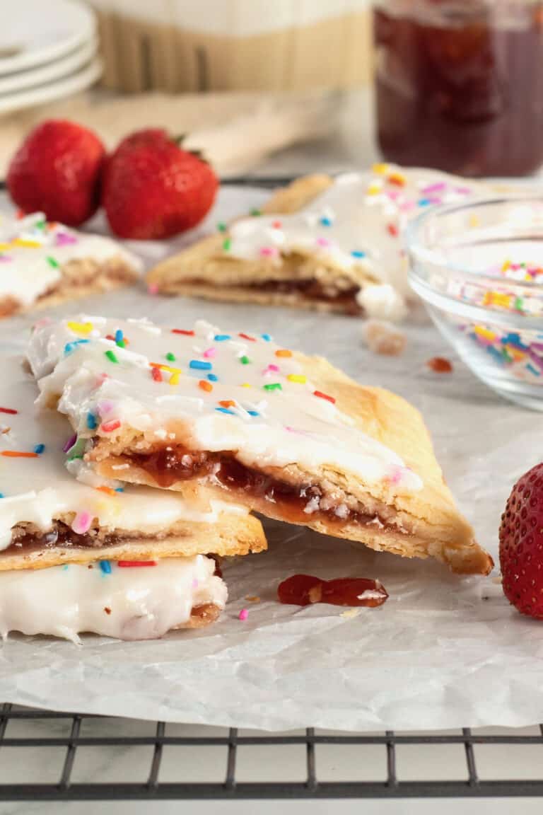 Homemade Strawberry Sheet Pan Pop Tart - The BakerMama