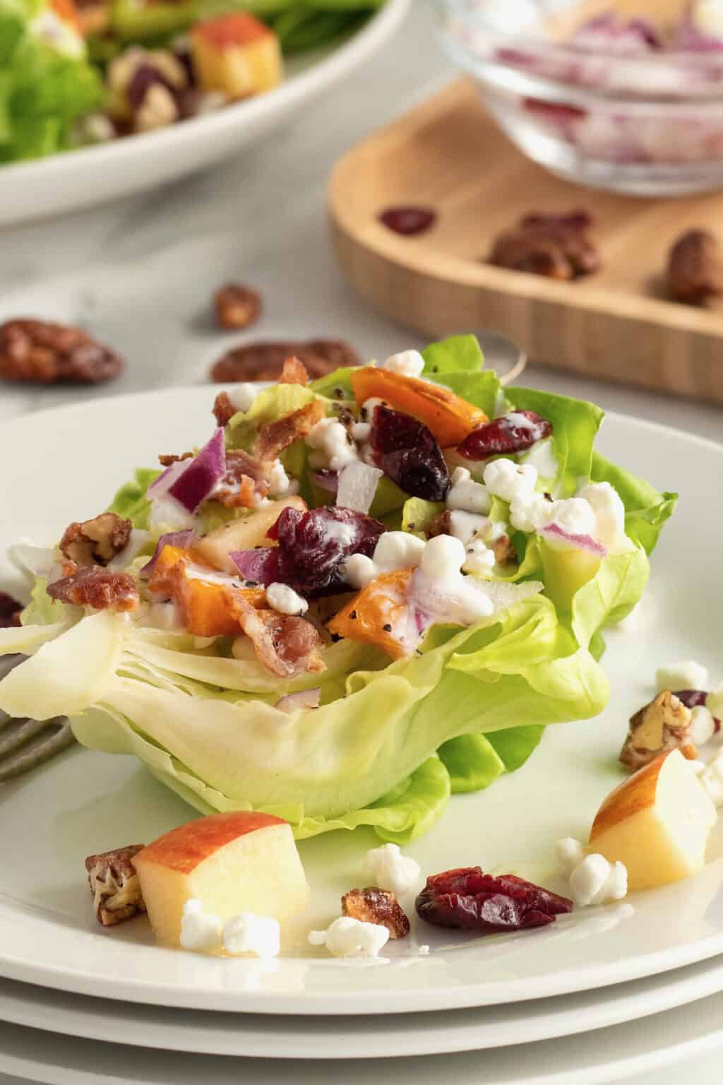 Mini Fall Wedge Salads with Goat Cheese Dressing - The BakerMama