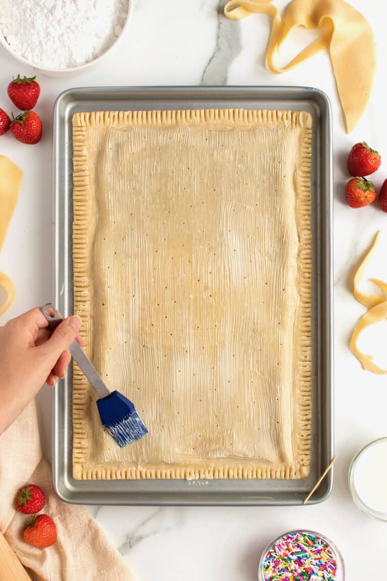 Homemade Strawberry Sheet Pan Pop Tart - The BakerMama