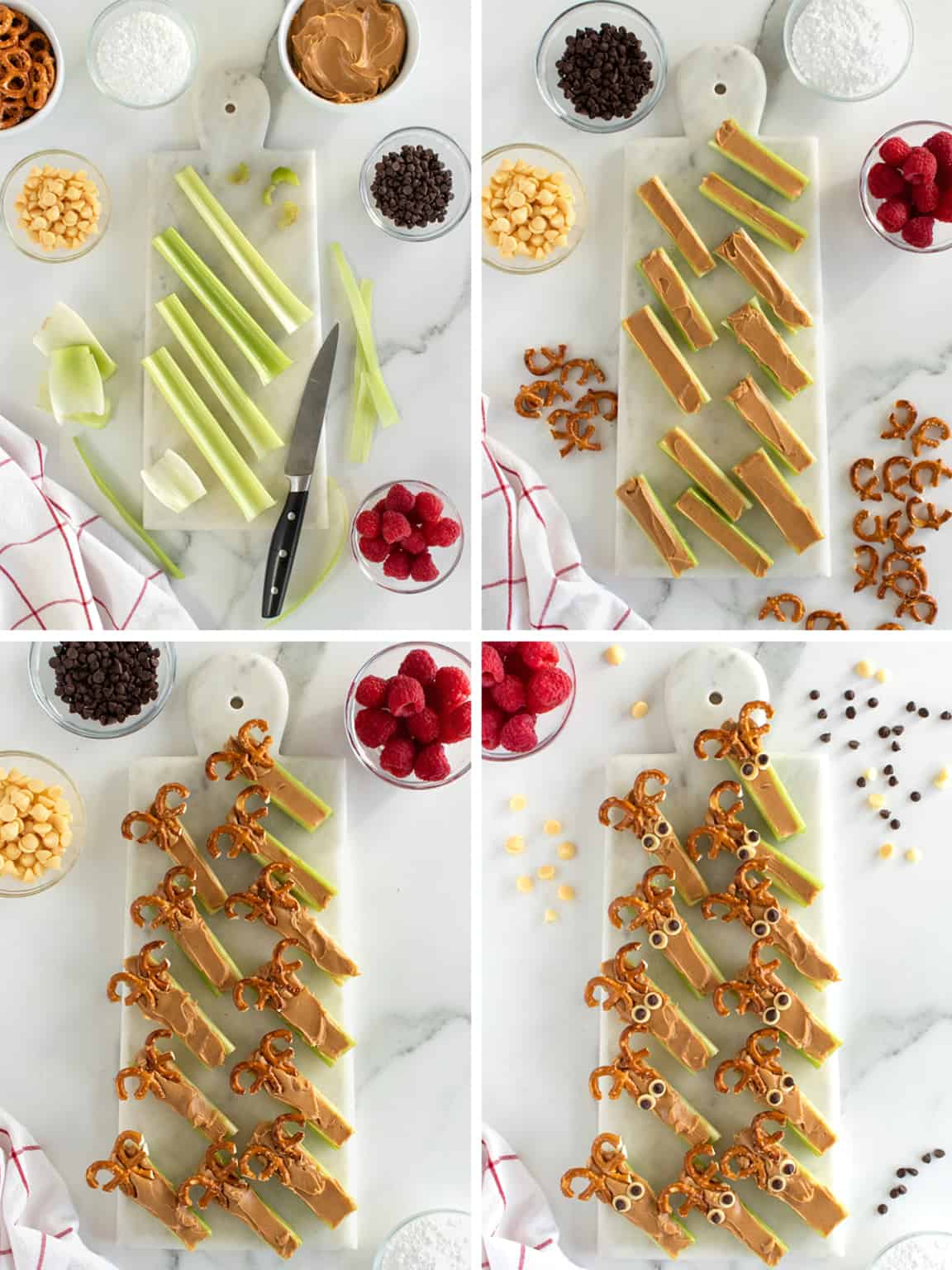 Rudolph the Red-Nosed Reindeer Celery Sticks - The BakerMama