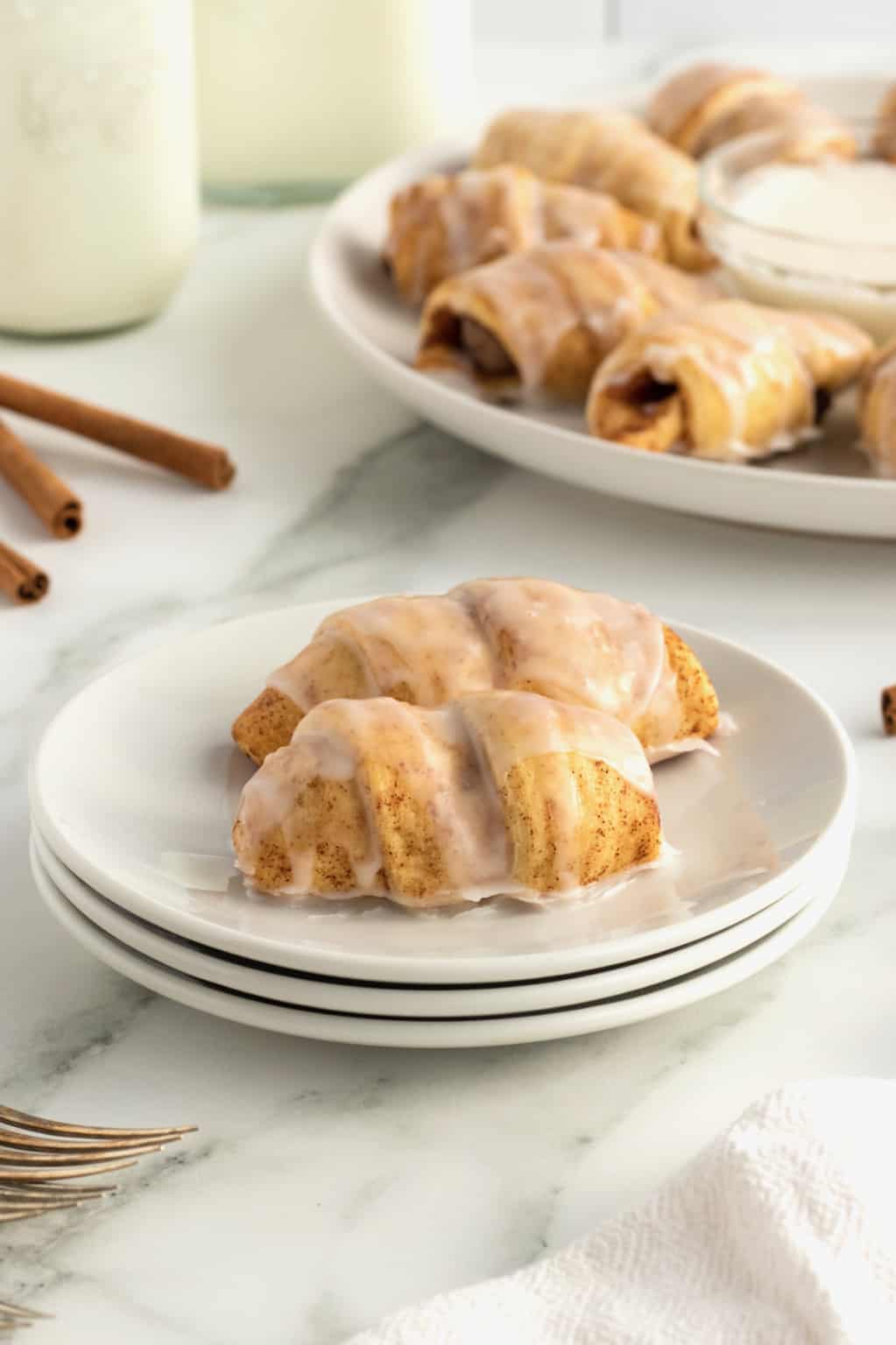 Cinnamon Roll Pigs in a Blanket - The BakerMama