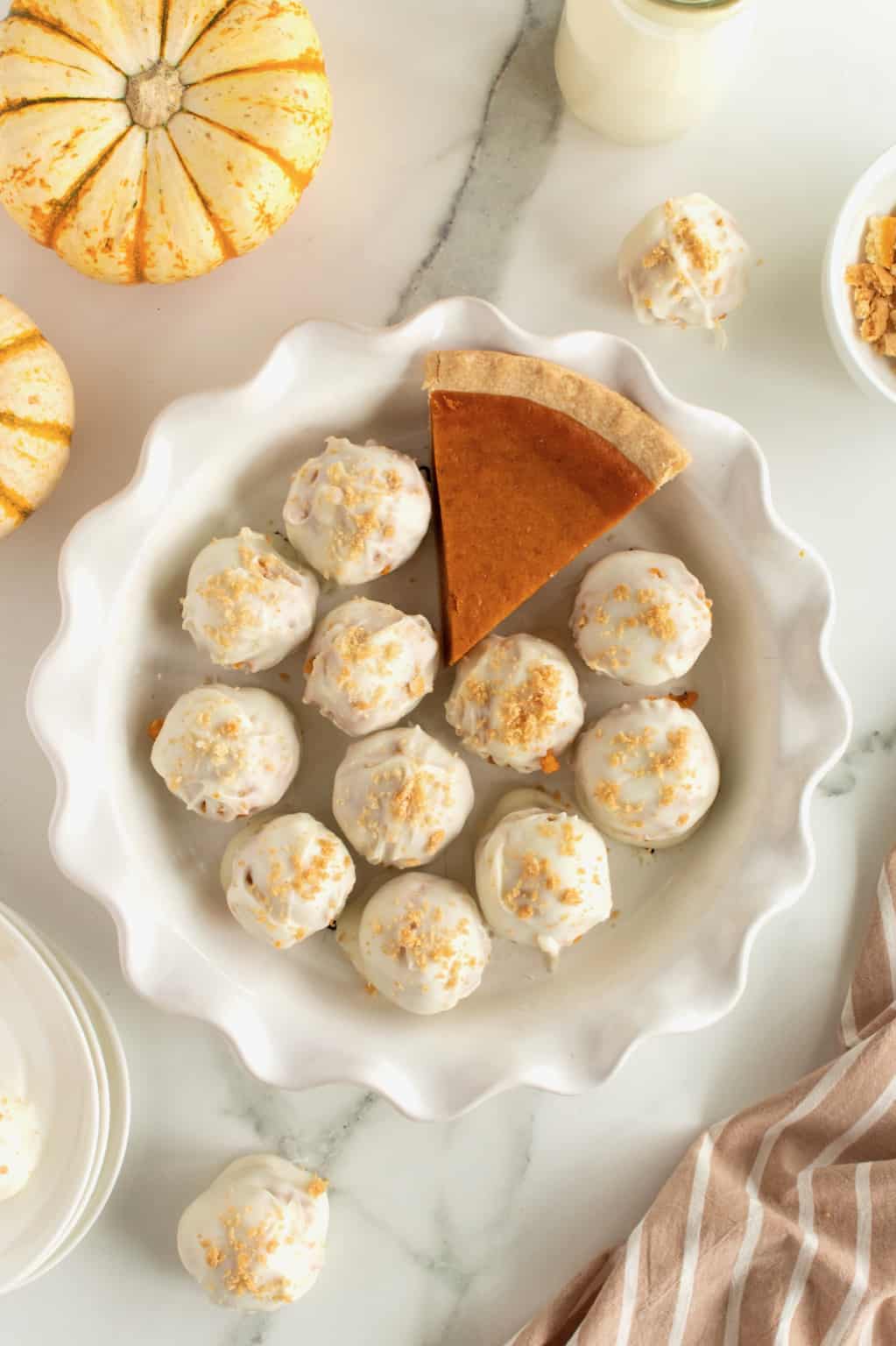 No-Bake Pumpkin Pie Balls - The BakerMama