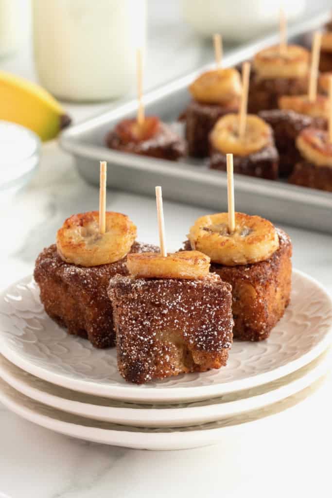 Banana Bread French Toast Bites - The BakerMama