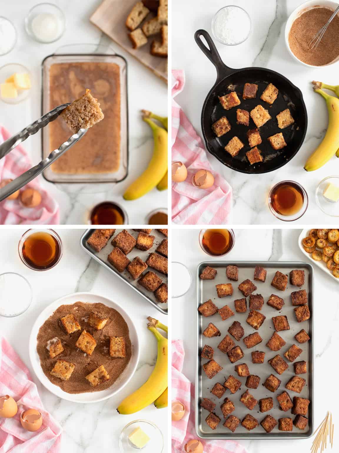 Banana Bread French Toast Bites - The BakerMama