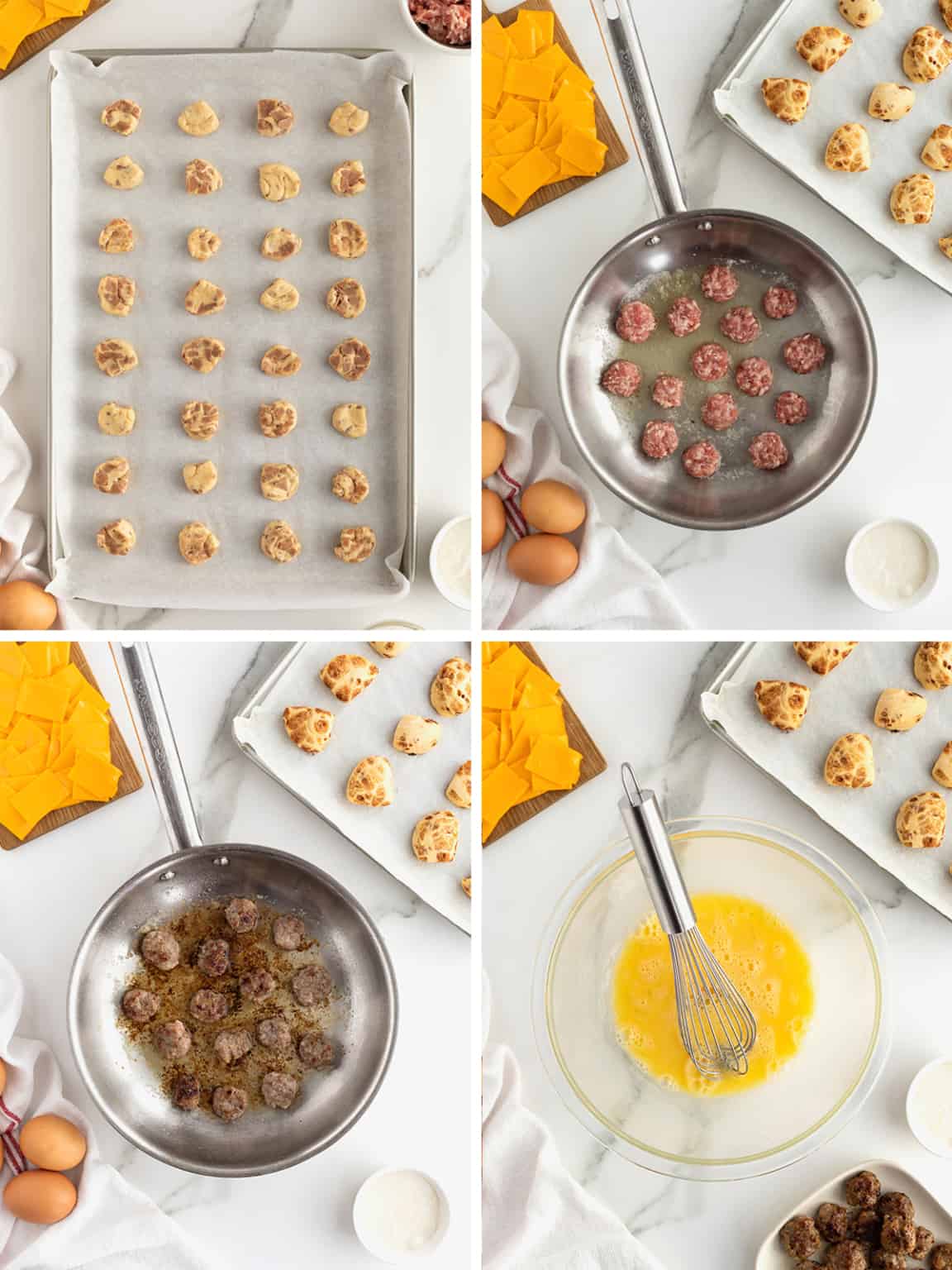 Cinnamon Roll Breakfast Sandwich Bites - The BakerMama