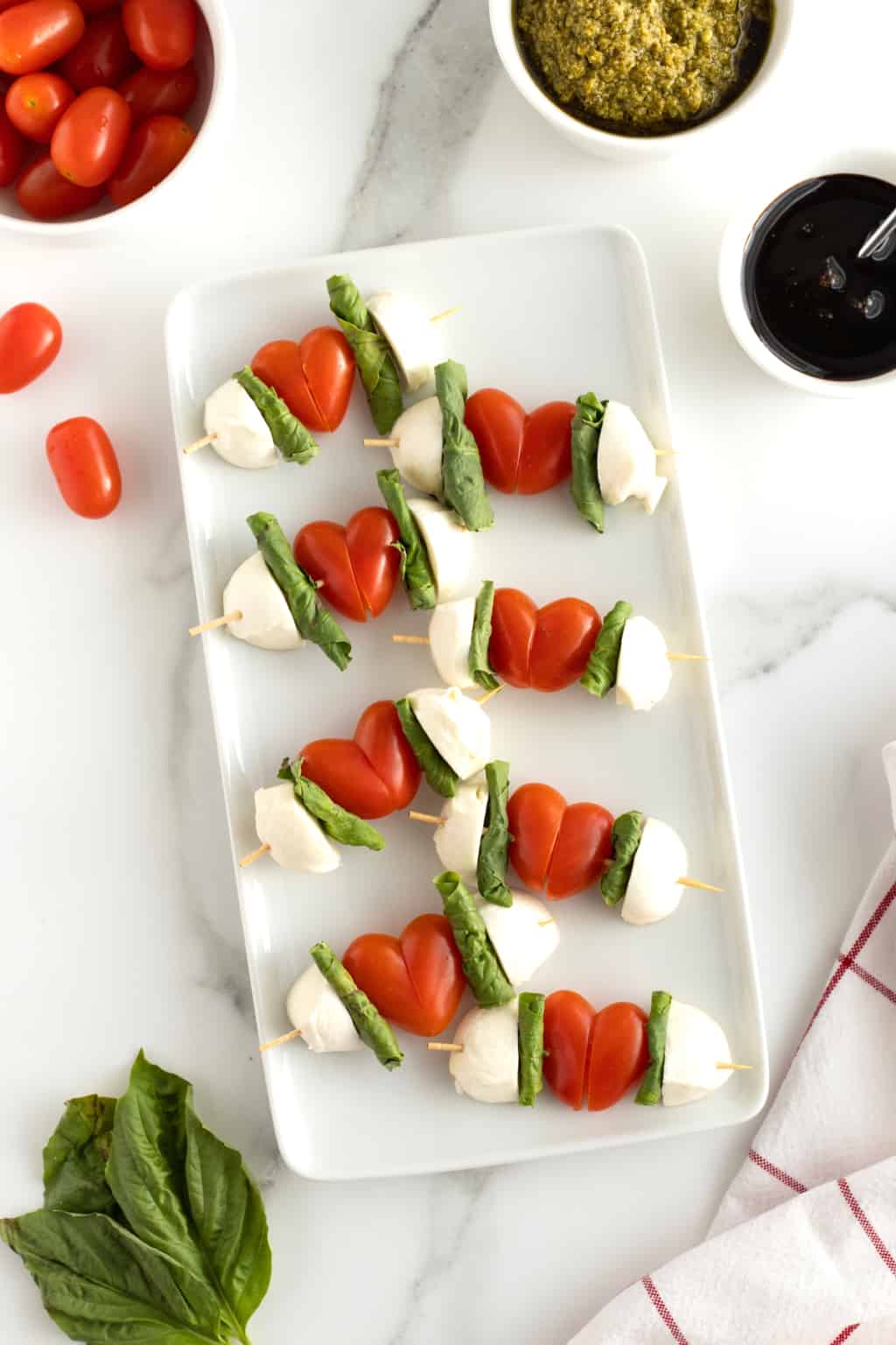 Cupid's Caprese Skewers - The BakerMama