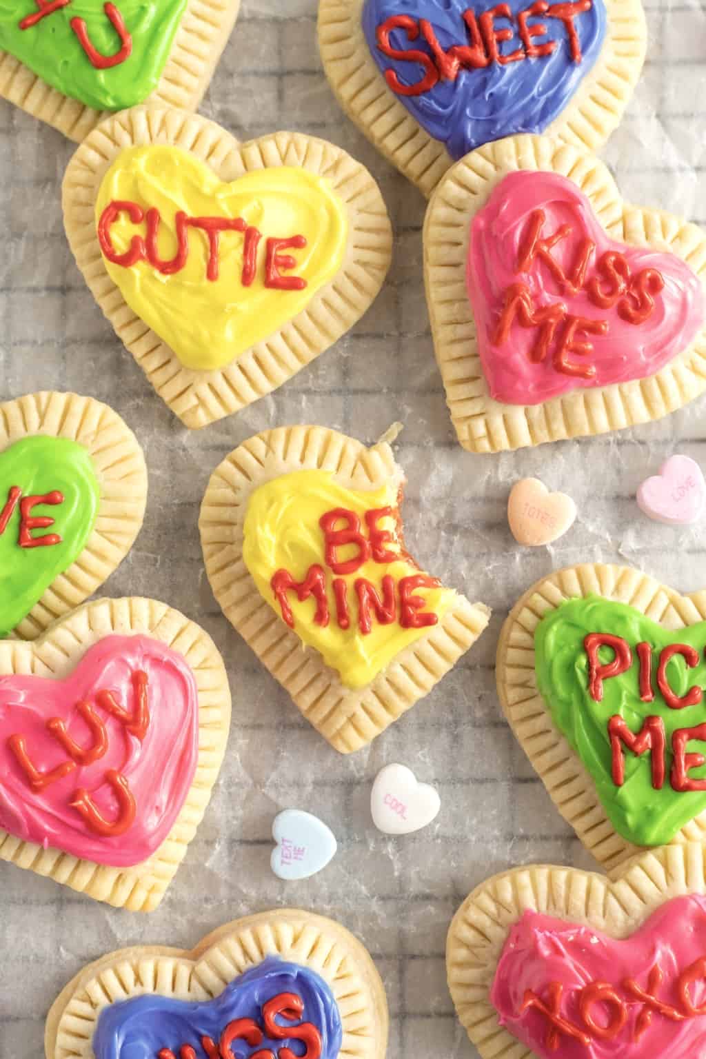 Conversation Heart Pop Tarts - The BakerMama