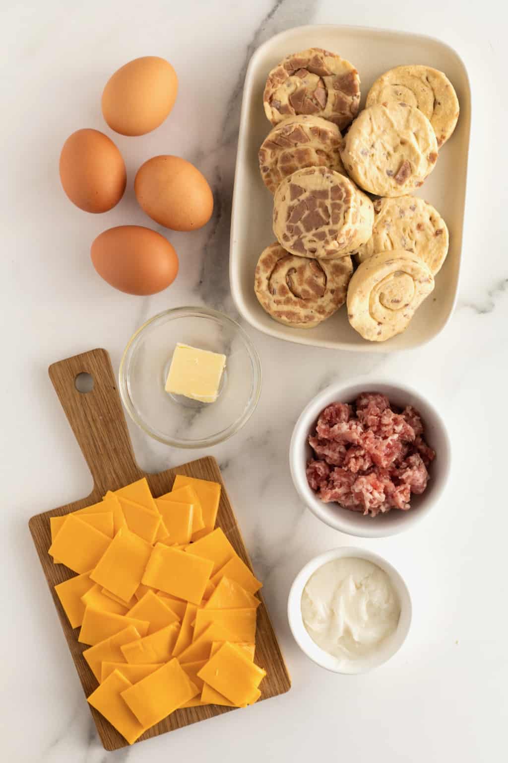 Cinnamon Roll Breakfast Sandwich Bites - The BakerMama