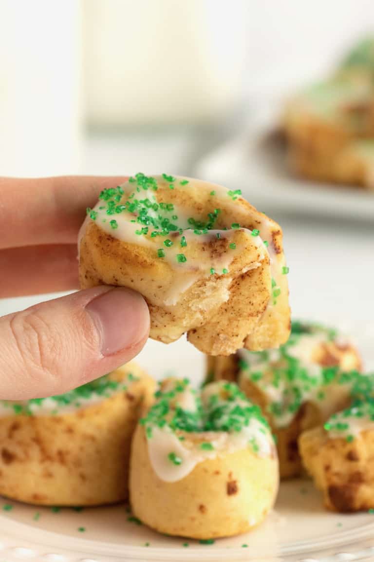 St. Patrick's Day Cinnamon Rolls - The BakerMama
