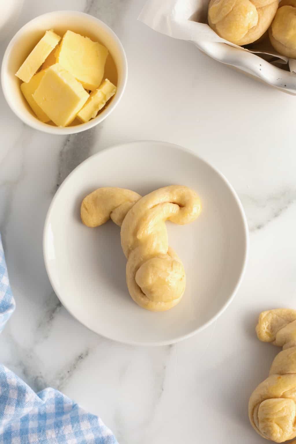 Bunny Shaped Crescent Dinner Rolls - The BakerMama
