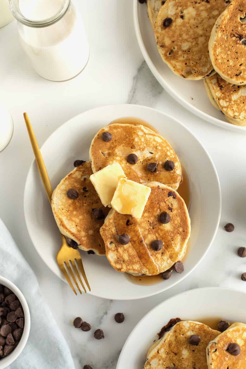Chocolate Chip Pancakes - The BakerMama