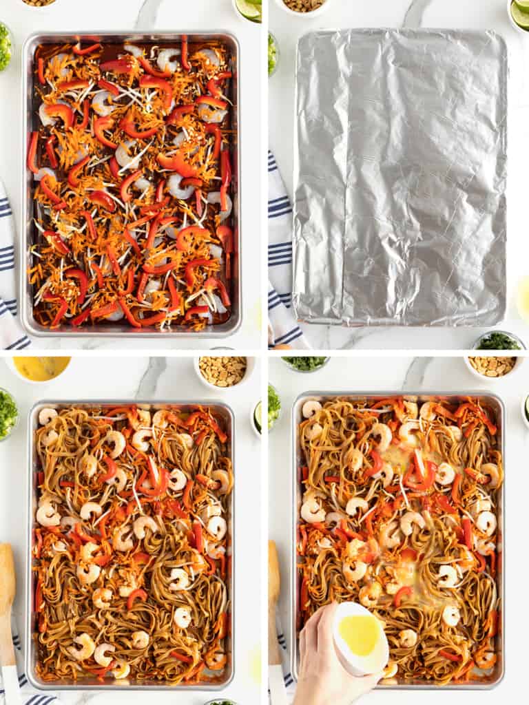 Sheet Pan Shrimp Pad Thai - The BakerMama