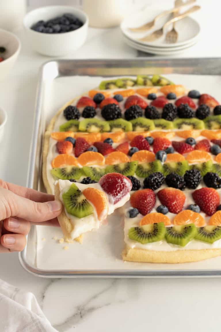 Giant Easter Egg Fruit Pizza - The BakerMama