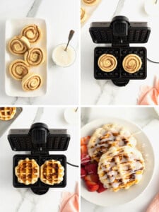 Canned Cinnamon Roll Waffles - The BakerMama
