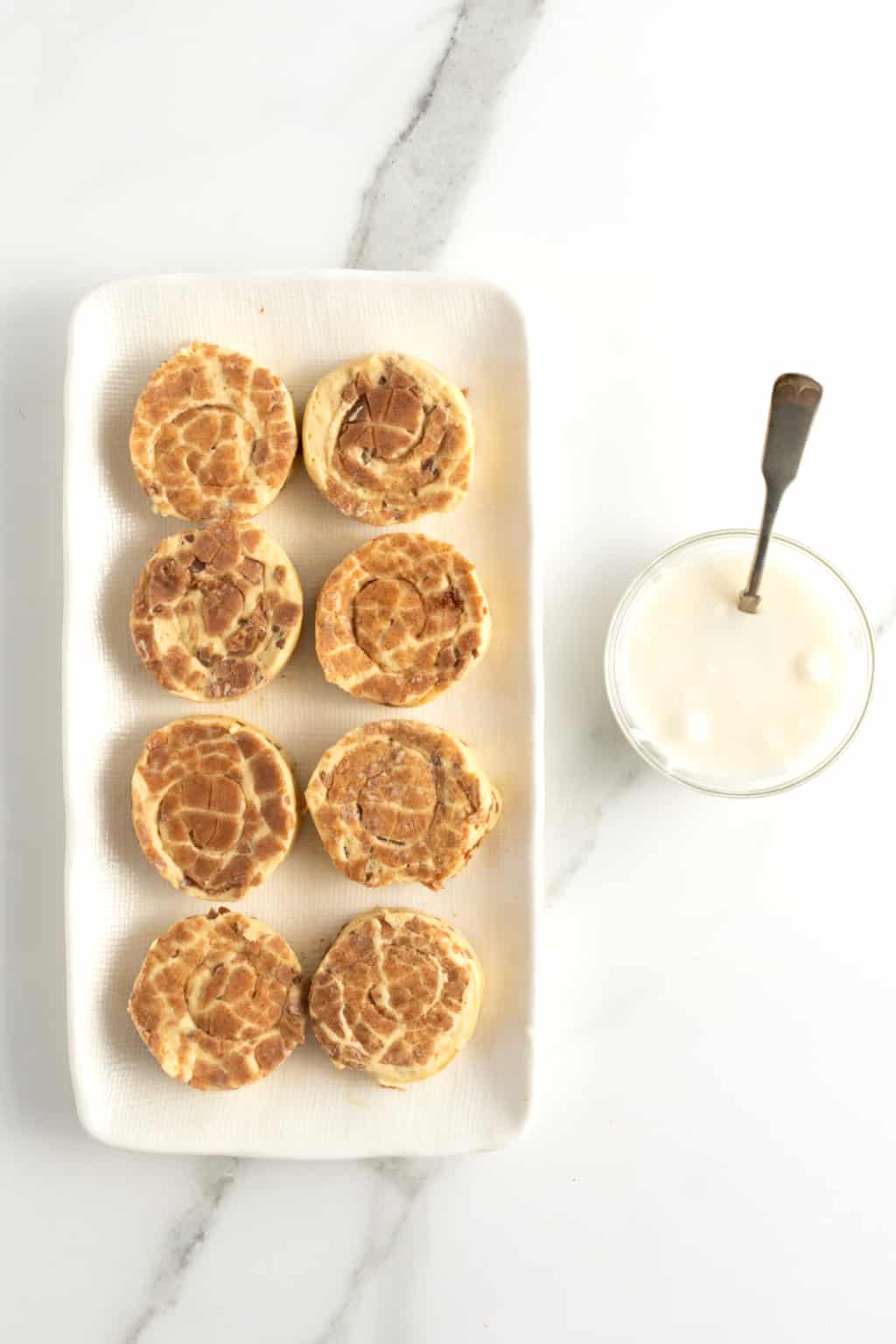 Canned Cinnamon Roll Waffles - The BakerMama