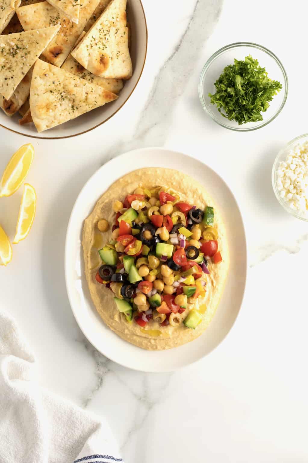 Restaurant Style Loaded Hummus - The BakerMama
