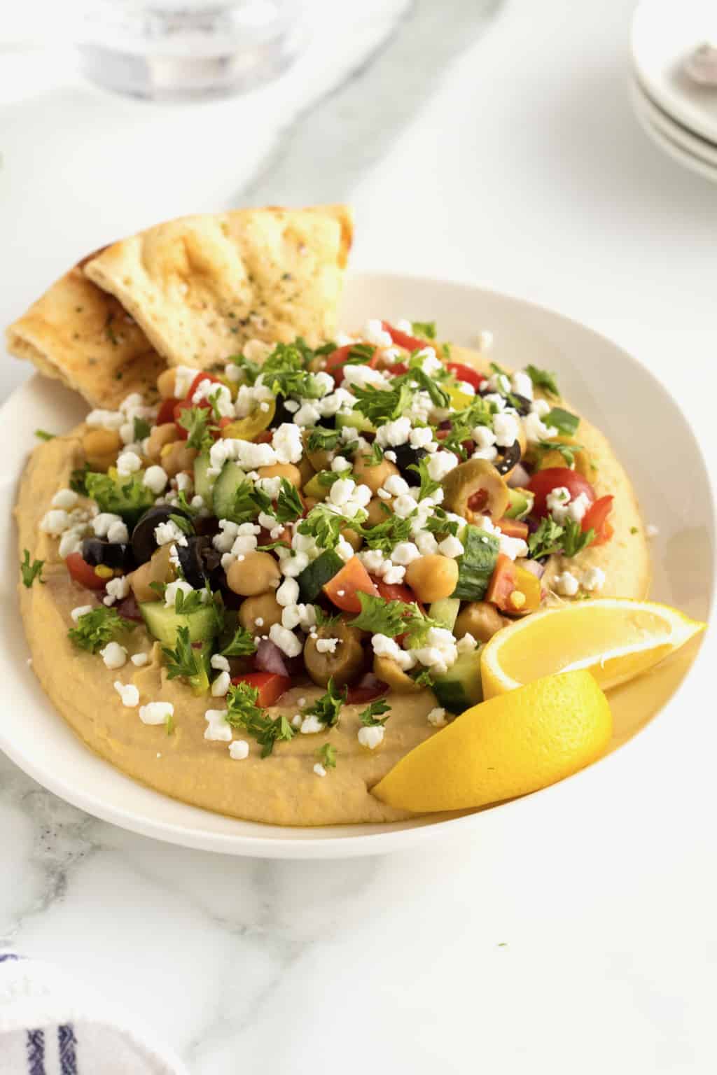 Restaurant Style Loaded Hummus - The BakerMama