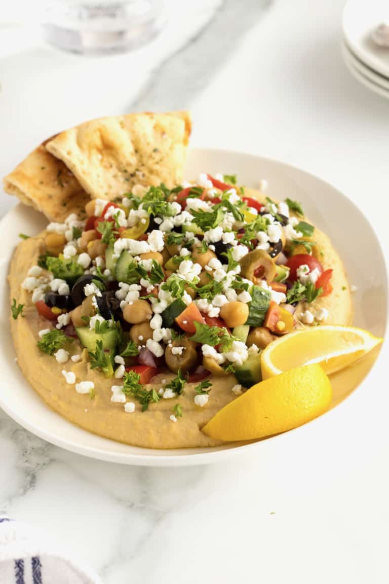 Restaurant Style Loaded Hummus - The BakerMama