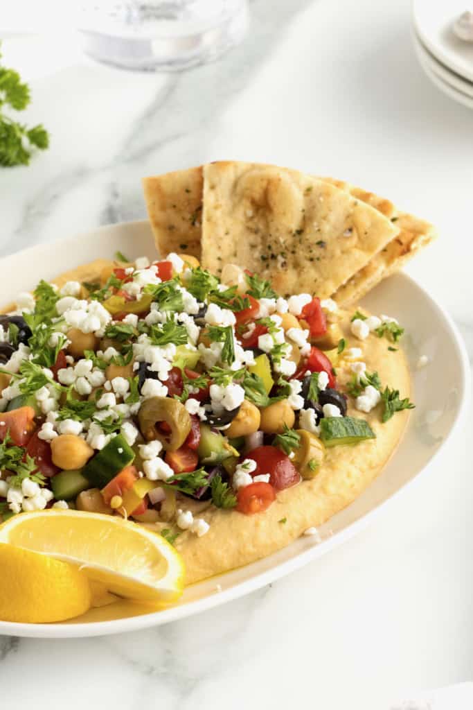 Restaurant Style Loaded Hummus - The BakerMama