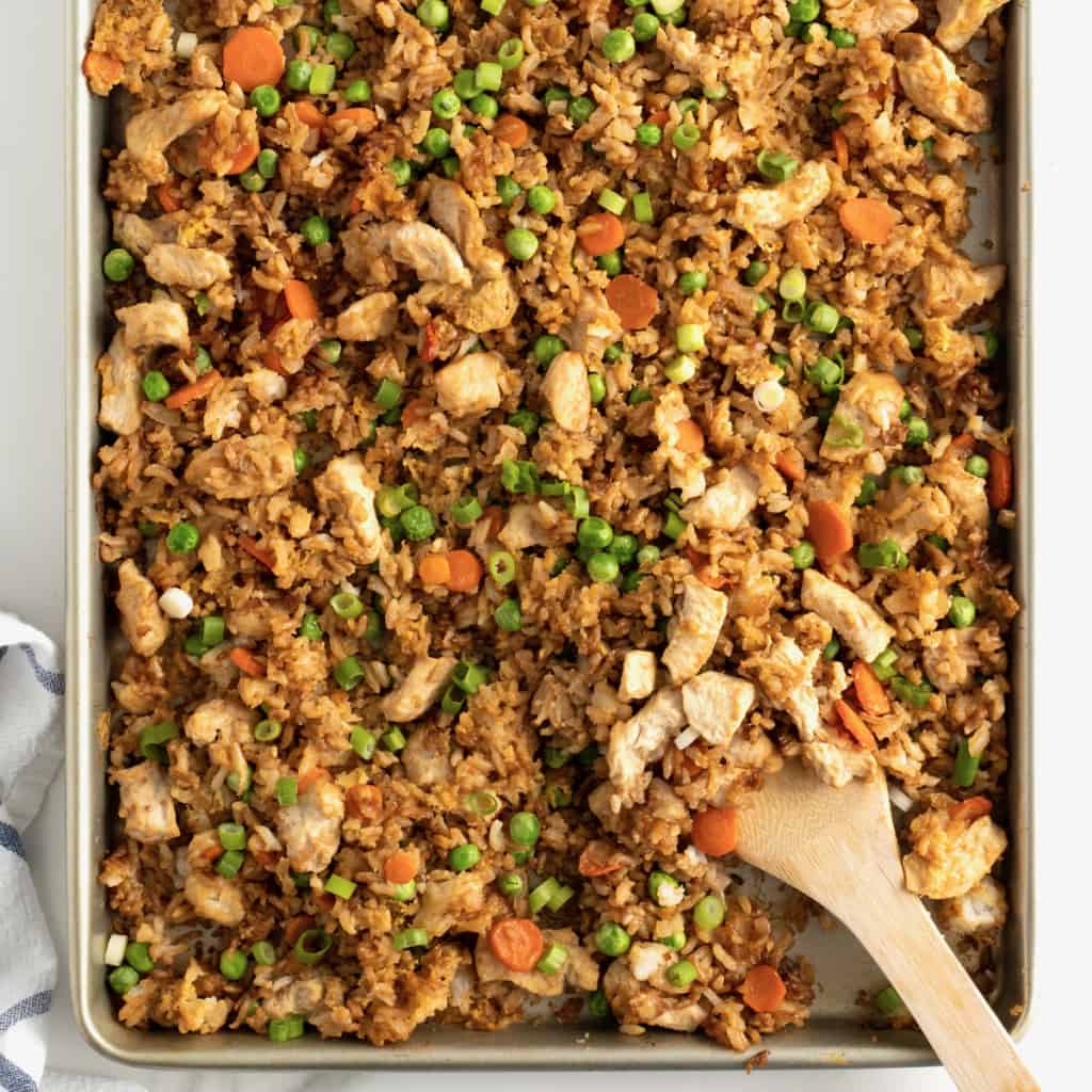 Sheet Pan Chicken Fried Rice – All American Holiday