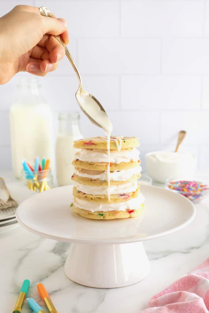 Confetti Pancake Cake - The BakerMama