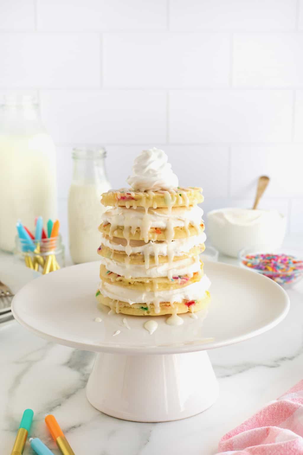 Confetti Pancake Cake - The BakerMama