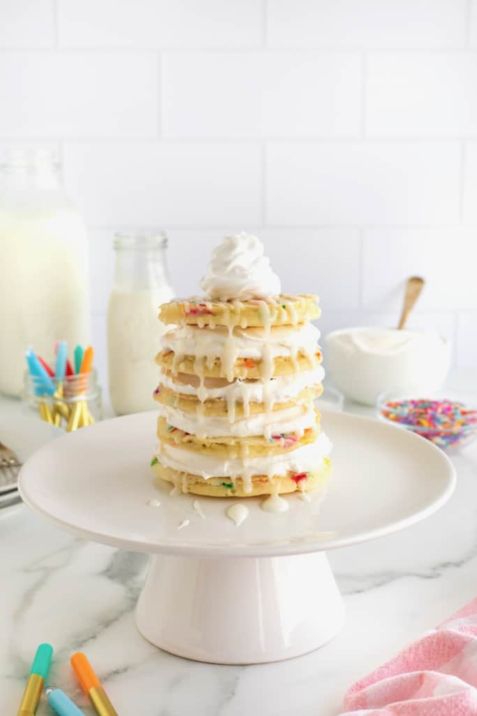 Confetti Pancake Cake - The BakerMama