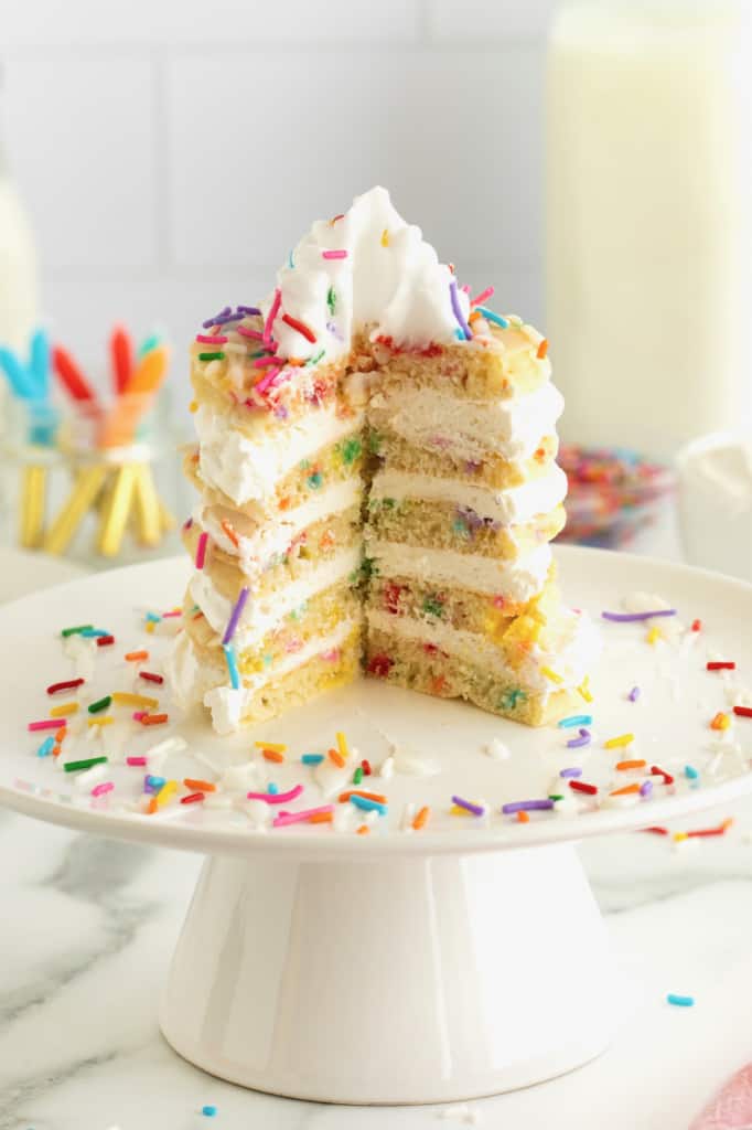 Confetti Pancake Cake - The BakerMama