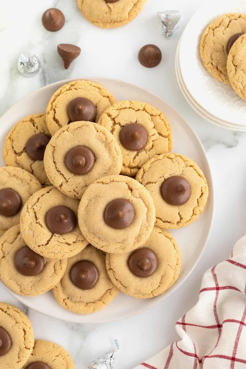 Peanut Butter Kiss Cookies - The BakerMama