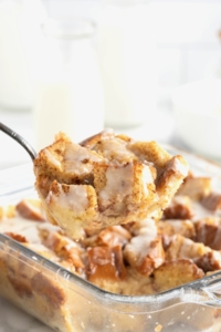 Classic Bread Pudding with Vanilla Sauce - The BakerMama