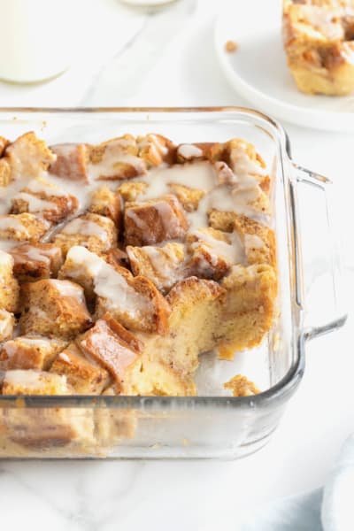 Classic Bread Pudding with Vanilla Sauce - The BakerMama