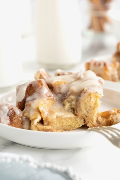 Classic Bread Pudding with Vanilla Sauce - The BakerMama