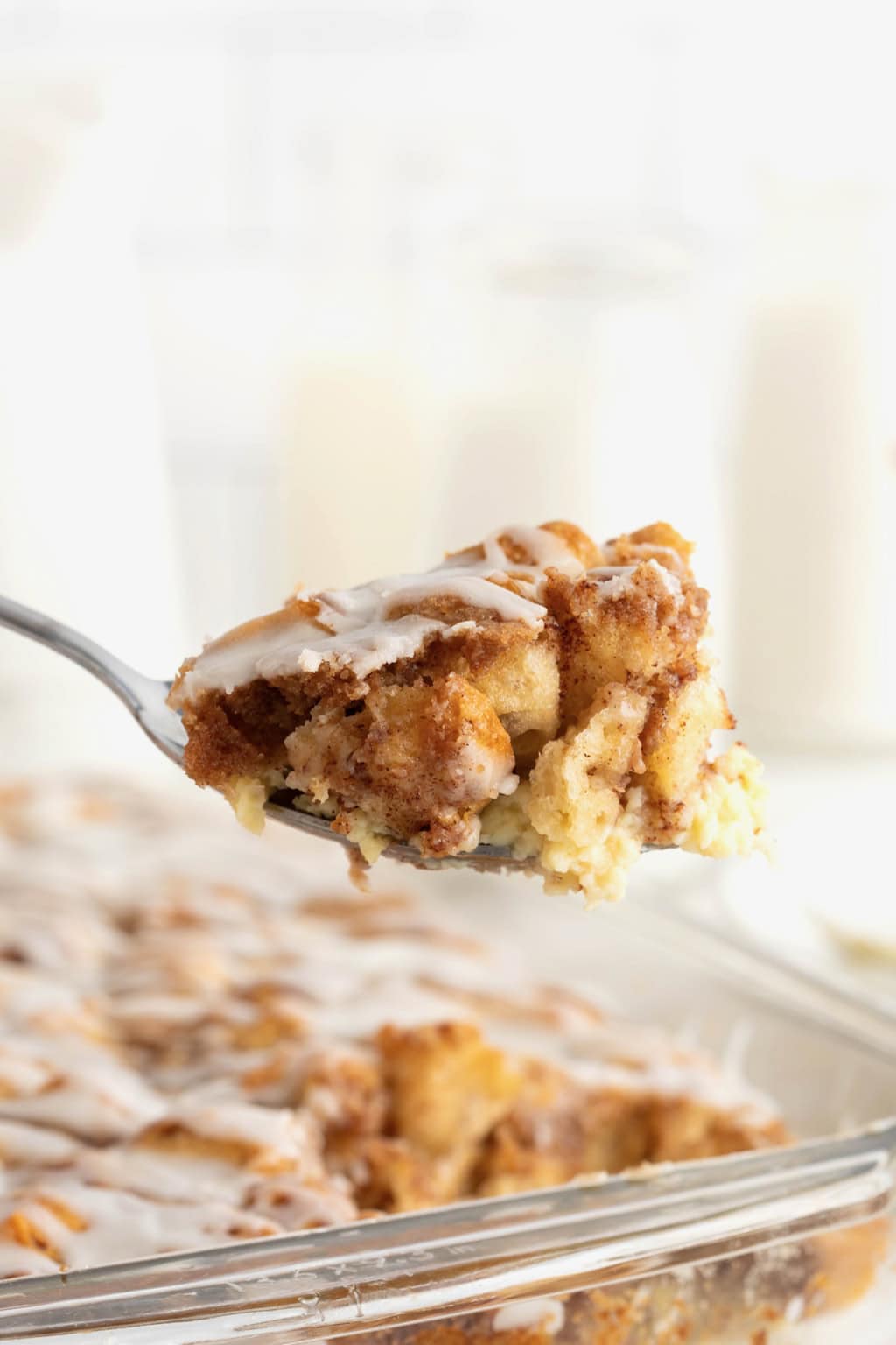 Cinnamon Roll Breakfast Casserole - The BakerMama